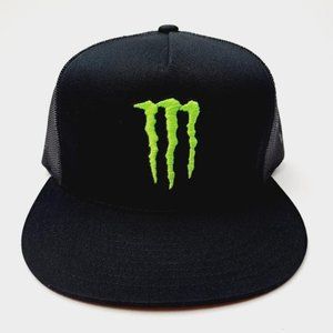 Accessories | Monster Energy Flat Bill Trucker Mesh Snapback Hat Black ...